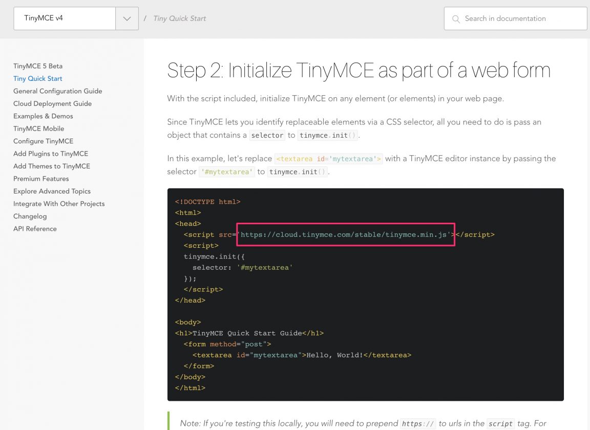 Remove TinyMCE warning notification on Cloud API Key ⋆ Pete Houston