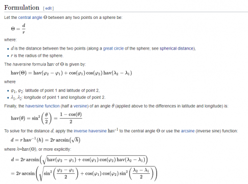 Calculate distance of two locations on Earth ⋆ Pete Houston