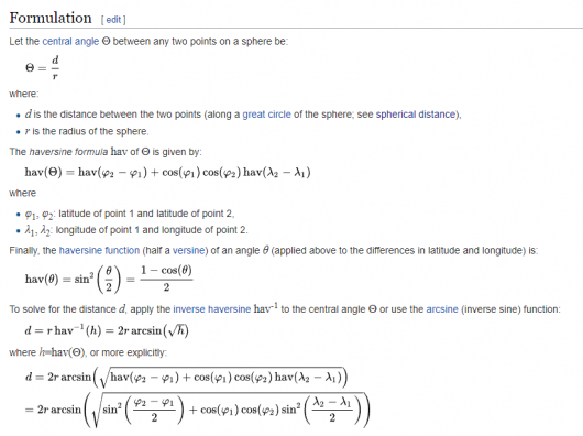 Calculate distance of two locations on Earth ⋆ Pete Houston